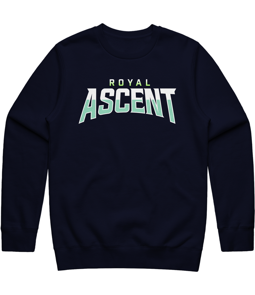 Royal Ascent Text Crewneck - Navy - Custom Esports Jersey by ARMA