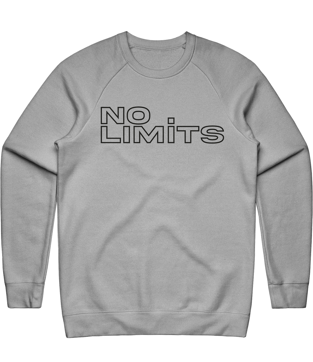 No Limits Outline Crewneck - Grey - Custom Esports Jersey by ARMA