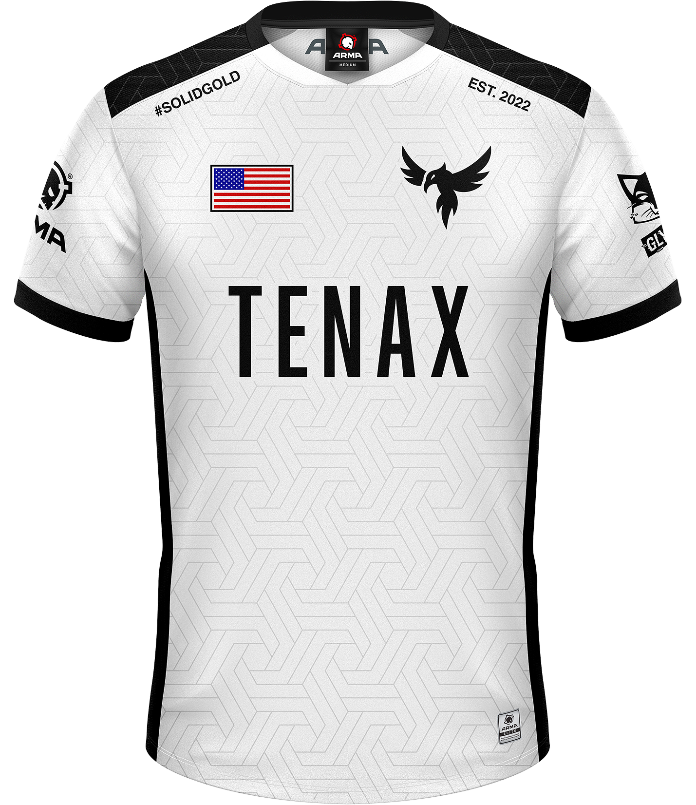 Tenax ELITE Jersey - White - Custom Esports Jersey by ARMA