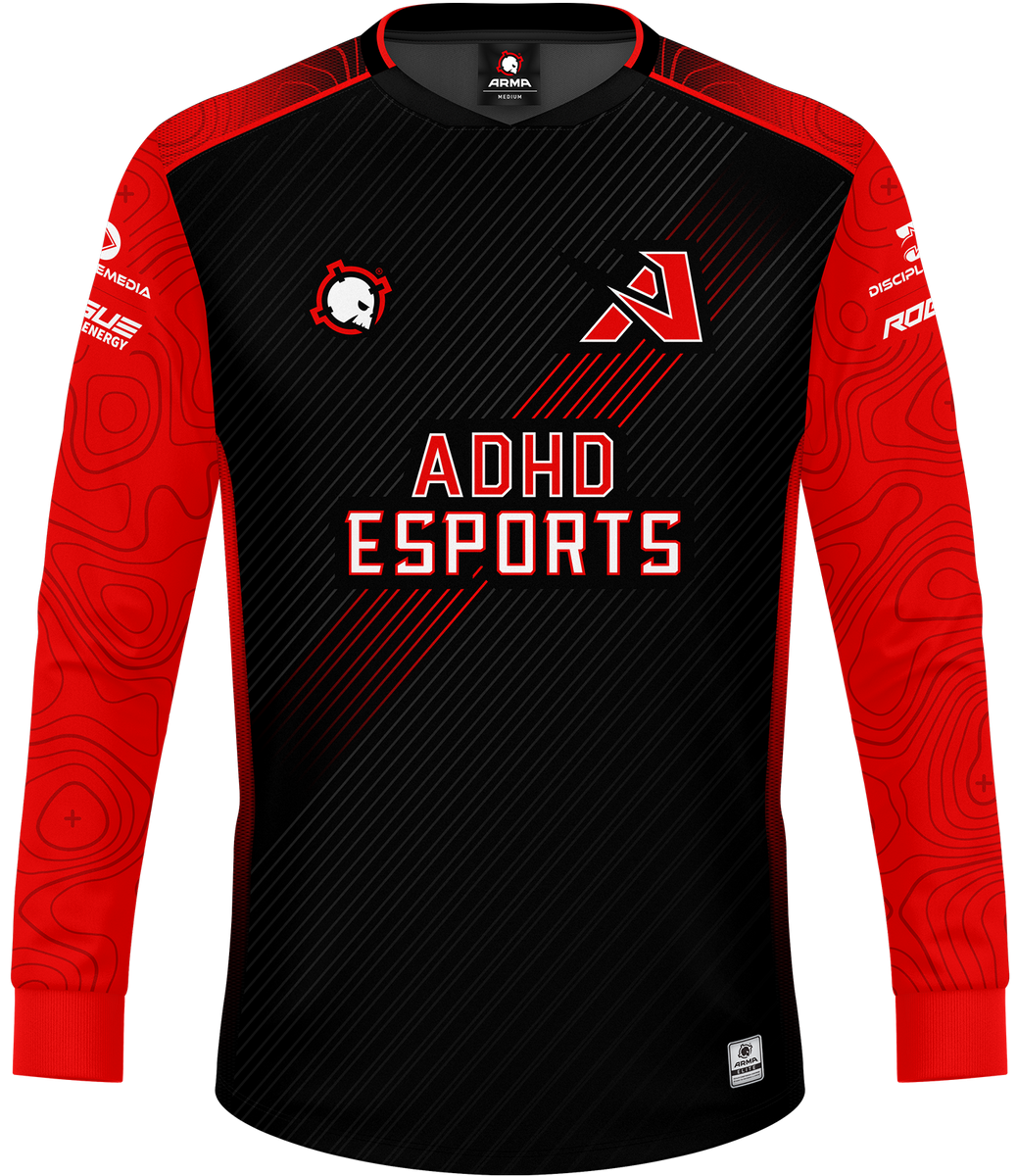 ADHD ELITE Long Sleeve Jersey - Black - Custom Esports Jersey by ARMA