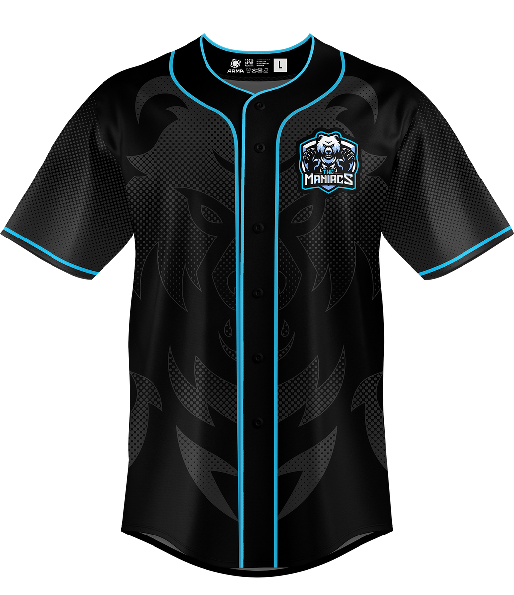 Maniacs Baseball Jersey - Black - Custom Esports Jersey by ARMA