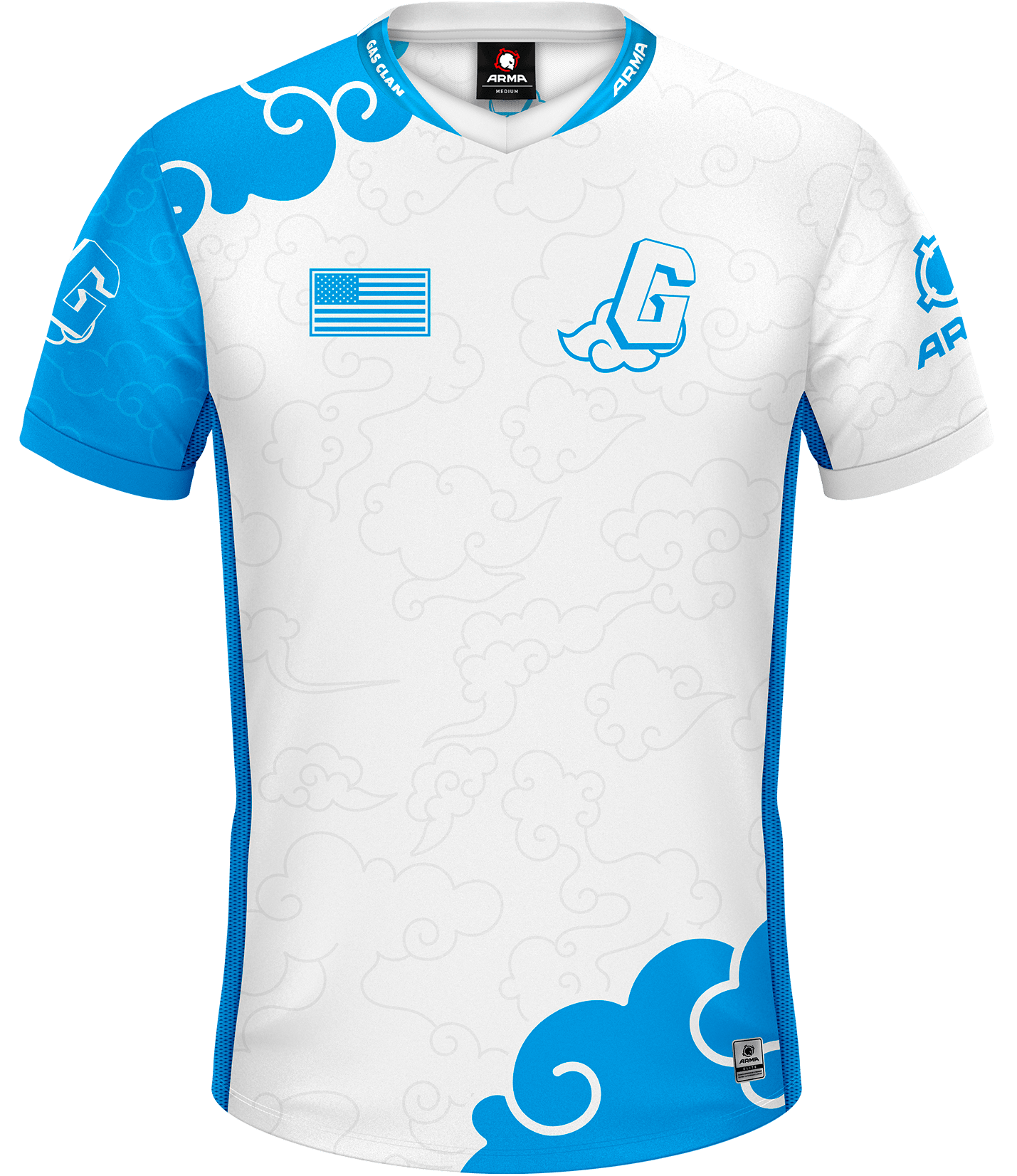 Gas Clan ELITE Jersey - White - Custom Esports Jersey by ARMA