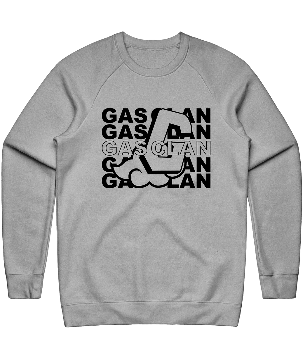 Gas Clan Text Crewneck - Grey - Custom Esports Jersey by ARMA