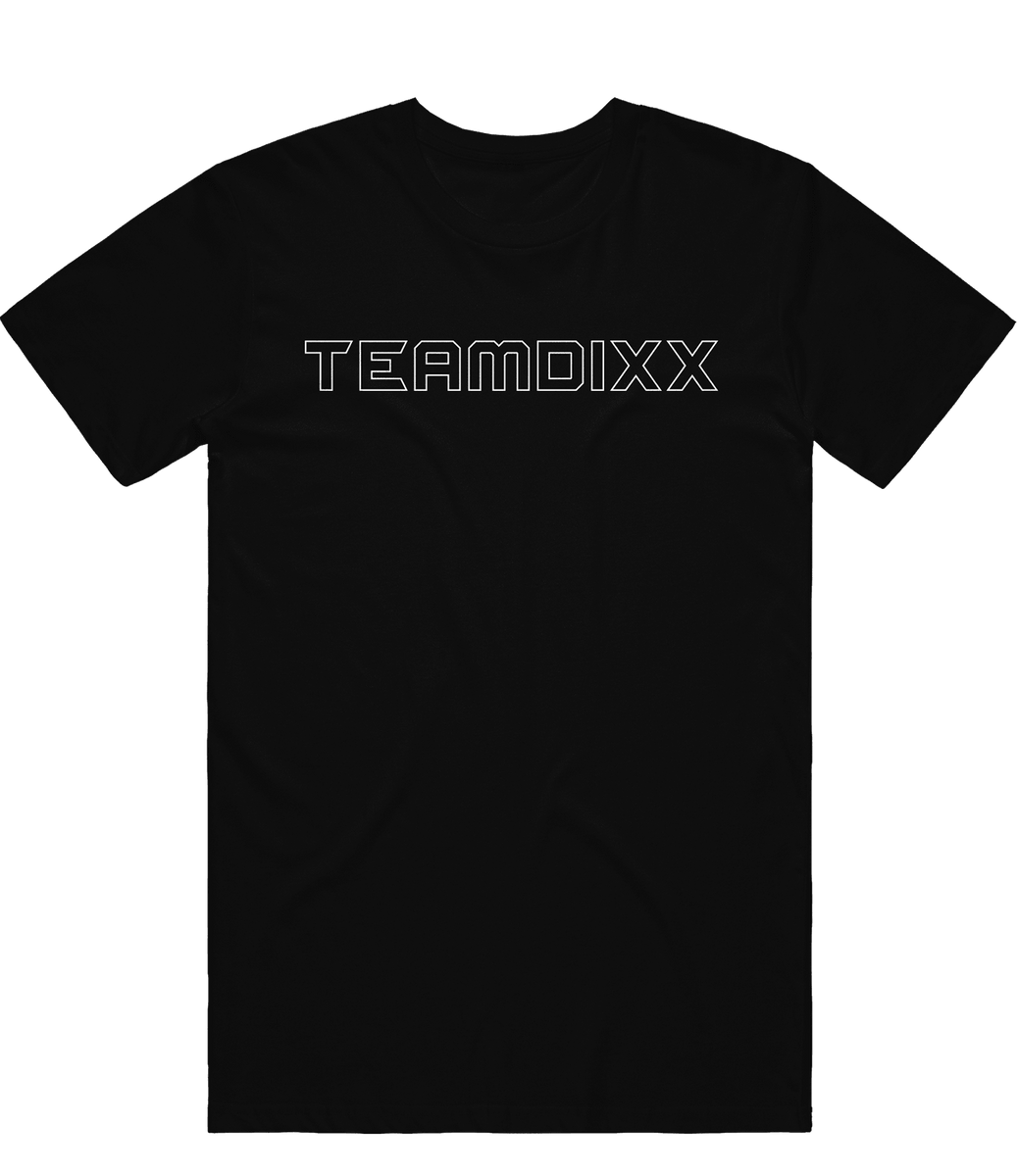 Team Dixx Outline Text Tee - Black - Custom Esports Jersey by ARMA